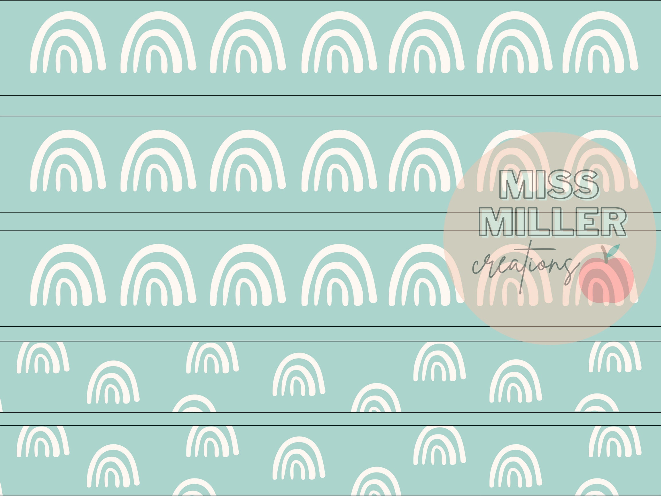 Modern Boho Rainbow Bulletin Board Borders Pack - Etsy