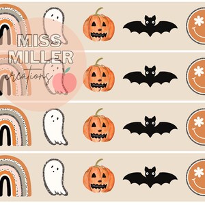 Boho Halloween Bulletin Board Borders - Etsy