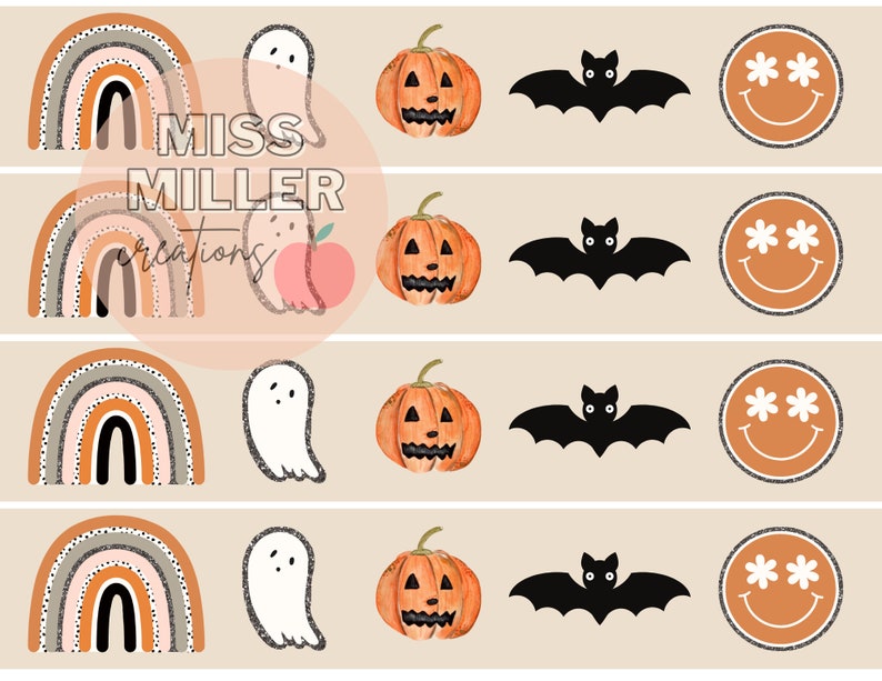 Boho Halloween Bulletin Board Borders - Etsy