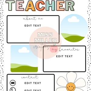 Groovy Boho Meet the Teacher Template - Etsy