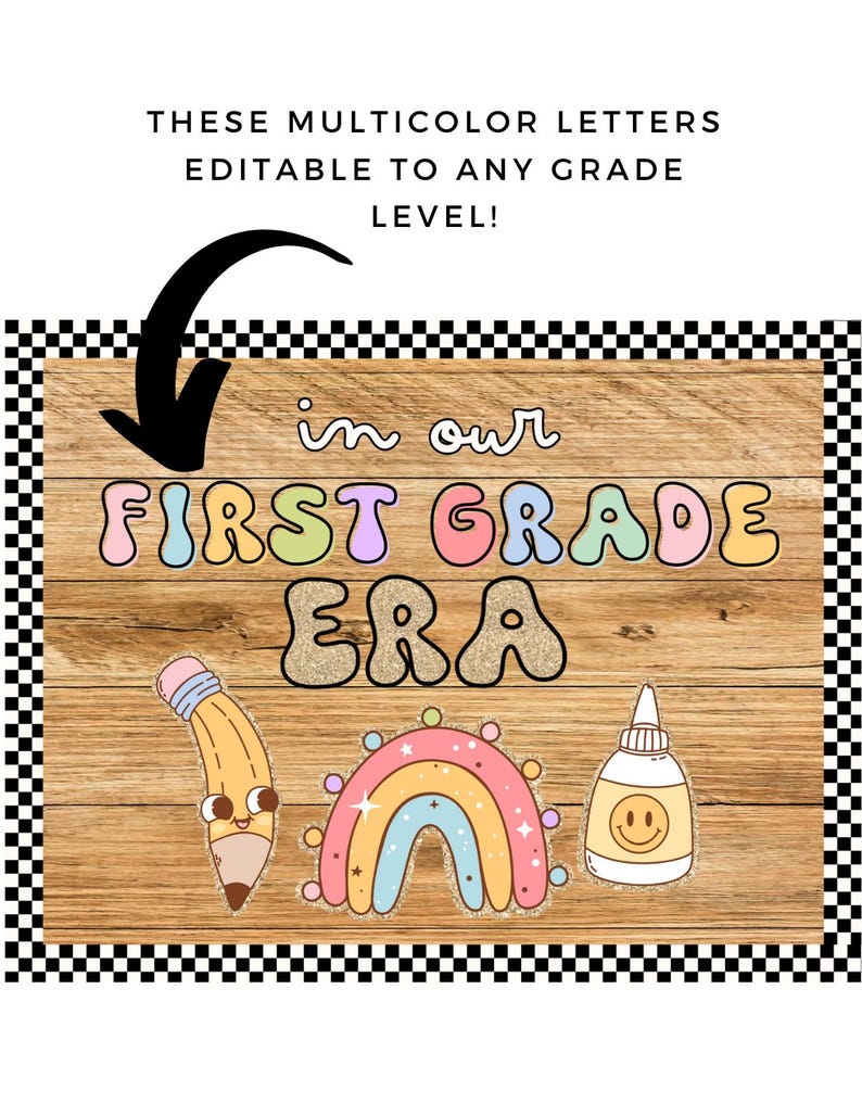Groovy Back to School Bulletin Board Kit 'in Our Era' [editable Grade ...