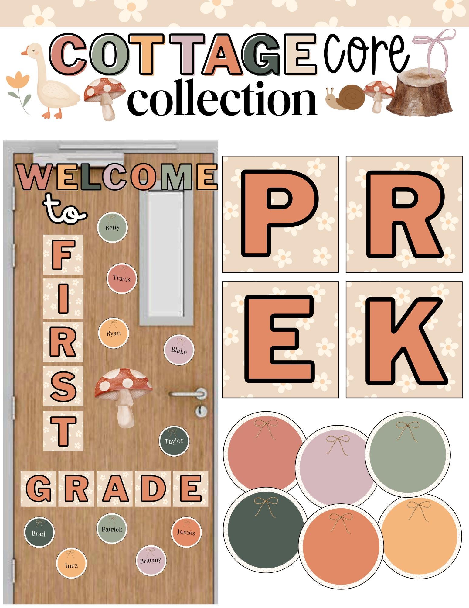 Cottagecore Classroom Door Display - Etsy