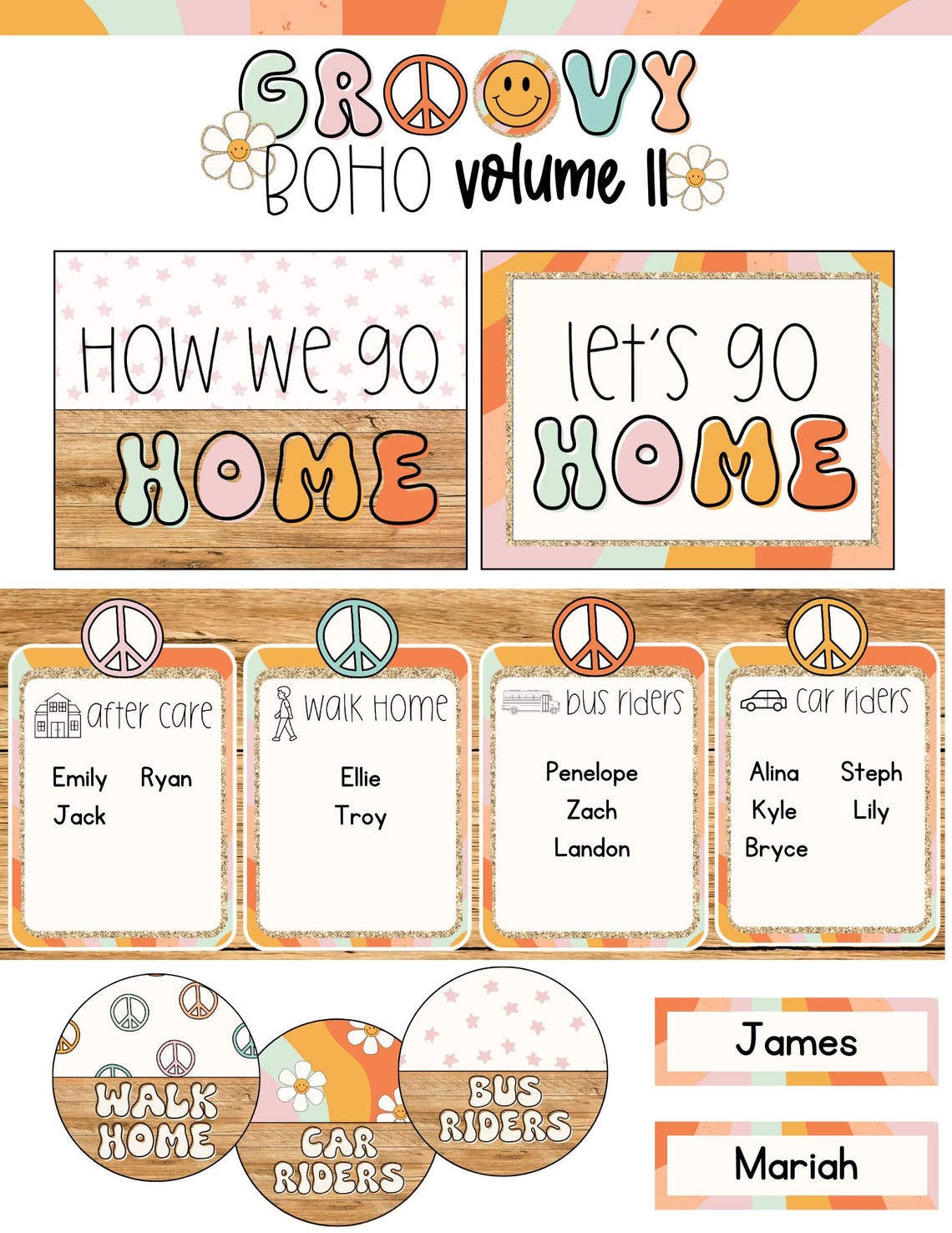 Groovy Boho Volume II Dismissal Chart - Etsy