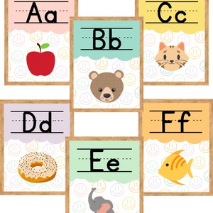 Pastel Boho Rainbow Alphabet Posters - Etsy