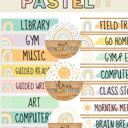 Pastel Boho Rainbow Classroom Supply Labels - Etsy