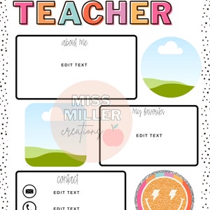 Groovy Glitter Meet the Teacher Template - Etsy