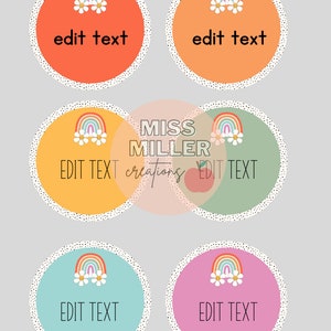 Retro Rainbow Classroom Labels [editable] - Etsy