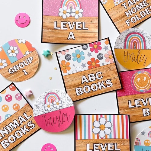 Groovy Desk Name Tags for Classroom Decor Editable and - Etsy