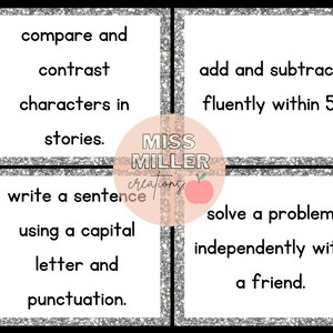 Groovy Glitter Learning Goal Posters/i Can Statements/focus Wall ...