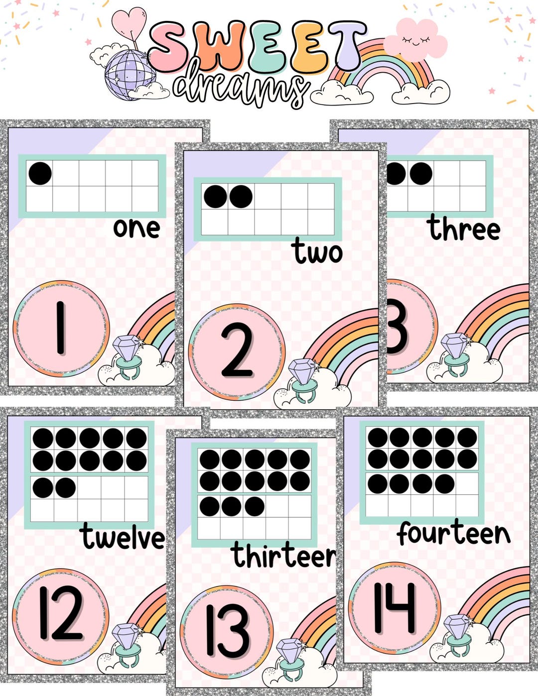 Sweet Dreams Classroom Number Posters - Etsy