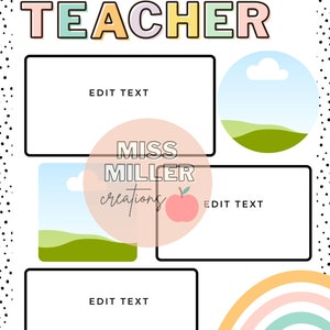 Pastel Boho Rainbow Meet the Teacher Template [editable] - Etsy