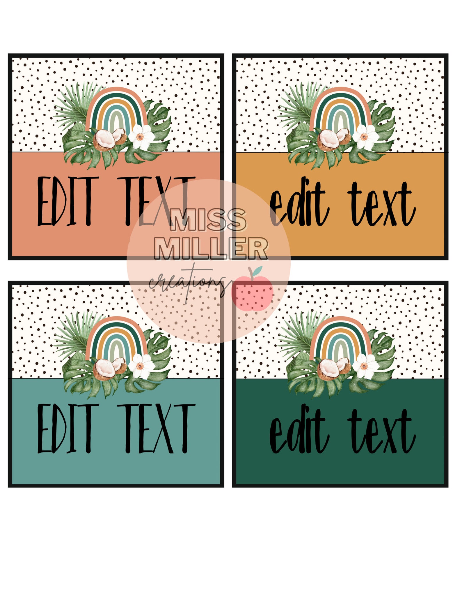 Boho Tropics Classroom Labels editable - Etsy