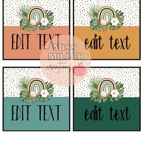 Boho Tropics Classroom Labels [editable] - Etsy