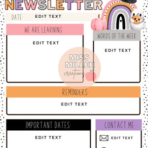 Modern Halloween Newsletter Template [editable] - Etsy
