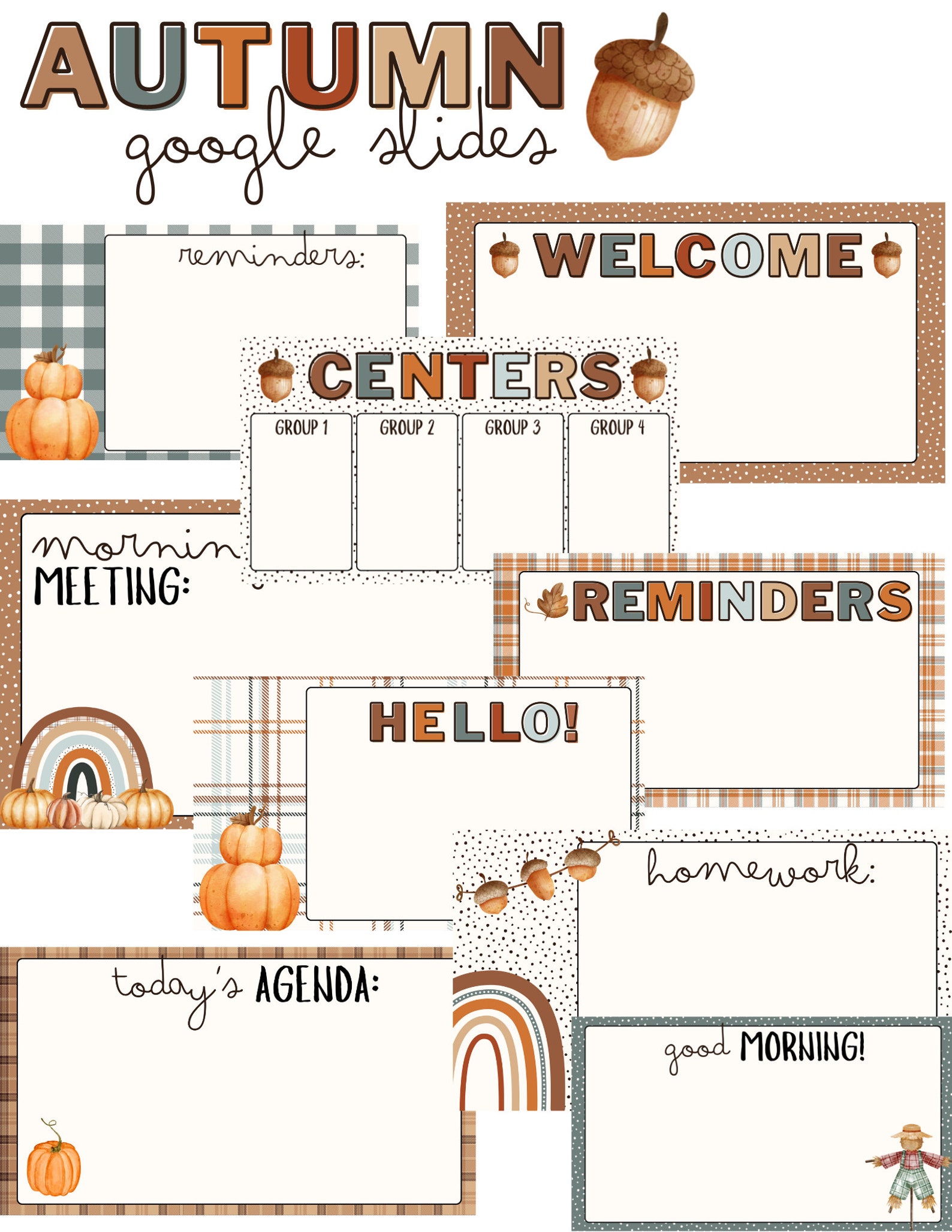 Fall/autumn Google Slides Templates - Etsy