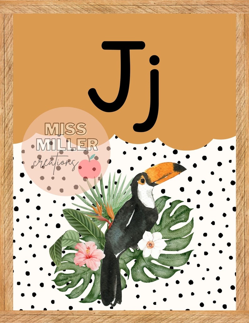 Boho Tropics Alphabet Posters - Etsy