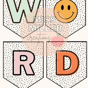 Groovy Boho Word Wall [editable] - Etsy