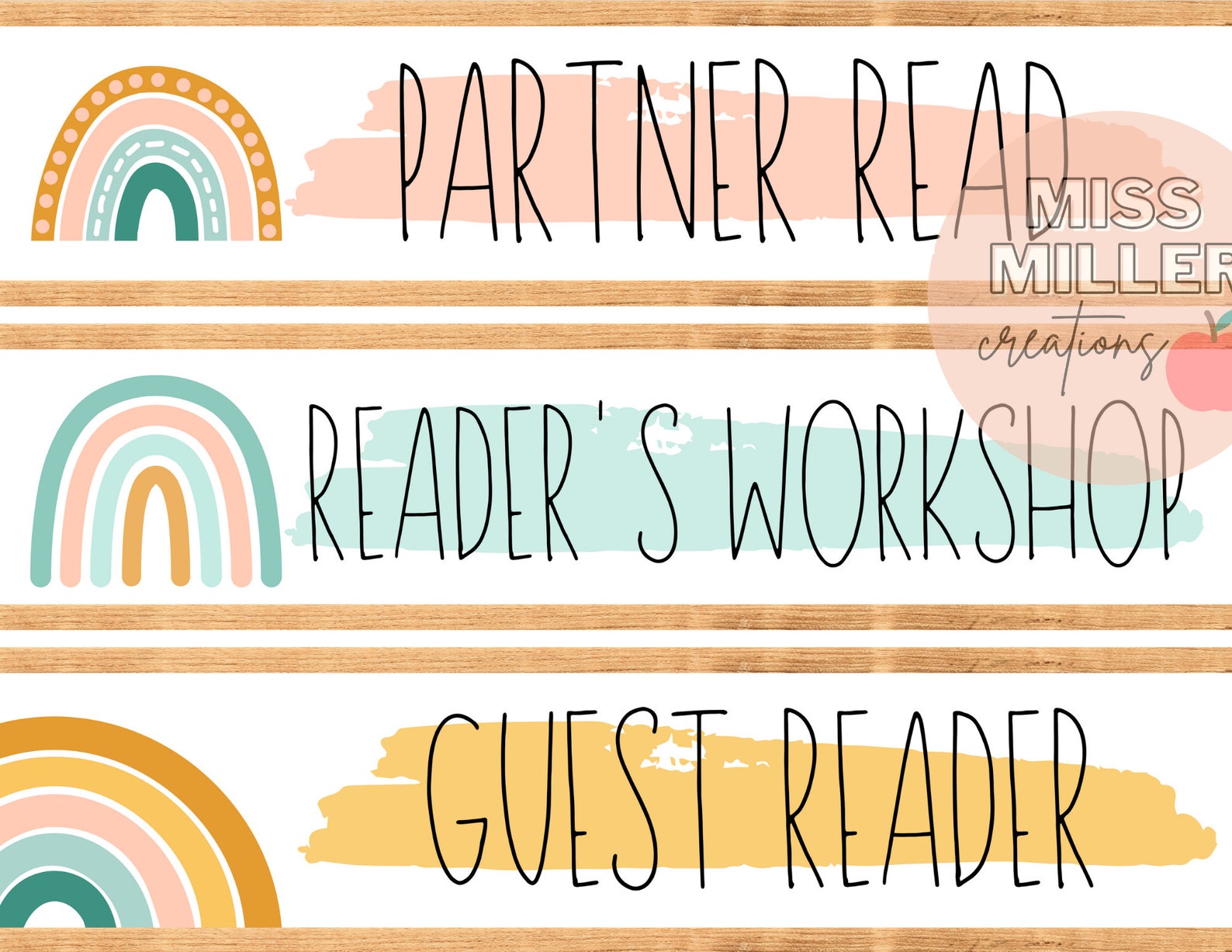 Modern Boho Rainbow Classroom Schedule editable - Etsy