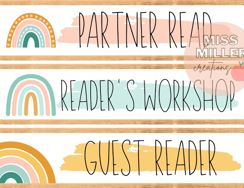 Modern Boho Rainbow Classroom Schedule editable - Etsy