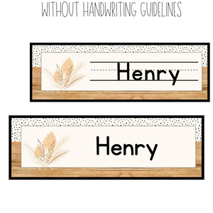 Neutral Boho Rainbow Desk Plates [editable] - Etsy