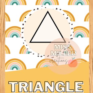 Modern Boho Rainbow Classroom Shape Posters - Etsy