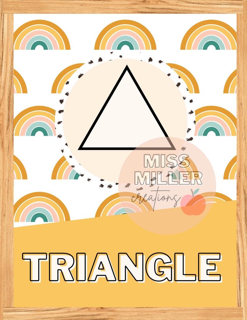 Modern Boho Rainbow Classroom Shape Posters - Etsy