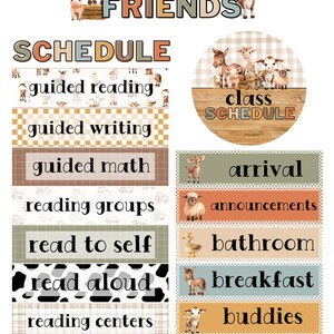 Farm Friends Classroom Schedule [editable] - Etsy