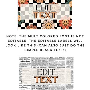 Groovy Vintage Classroom Supply Labels - Etsy