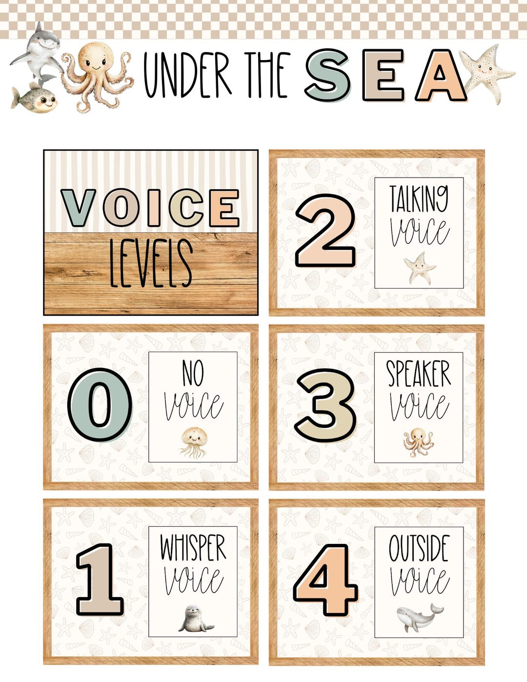 Under the Sea Voice Level Classroom Posters - Etsy
