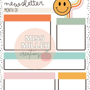 Groovy Boho Classroom Newsletter - Etsy