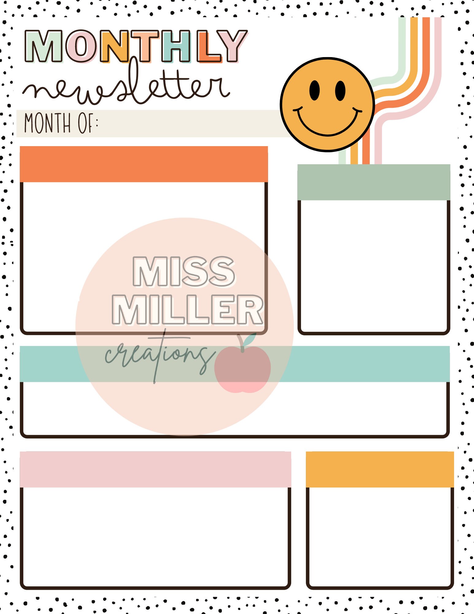 Groovy Boho Classroom Newsletter editable - Etsy