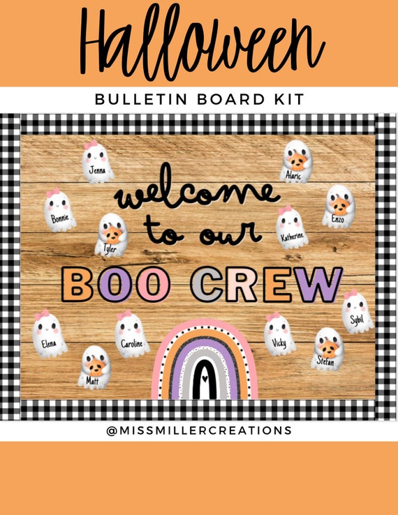 Modern Boo Crew Bulletin Board Kit halloween holiday - Etsy