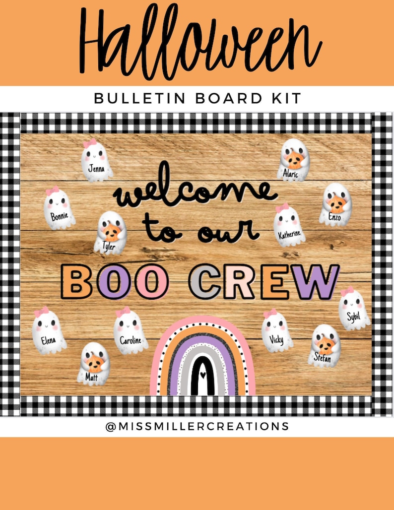 Modern Boo Crew Bulletin Board Kit halloween holiday - Etsy