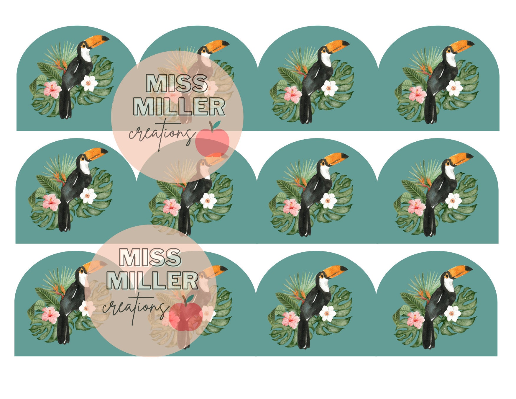 Boho Tropics Bulletin Board Borders - Etsy