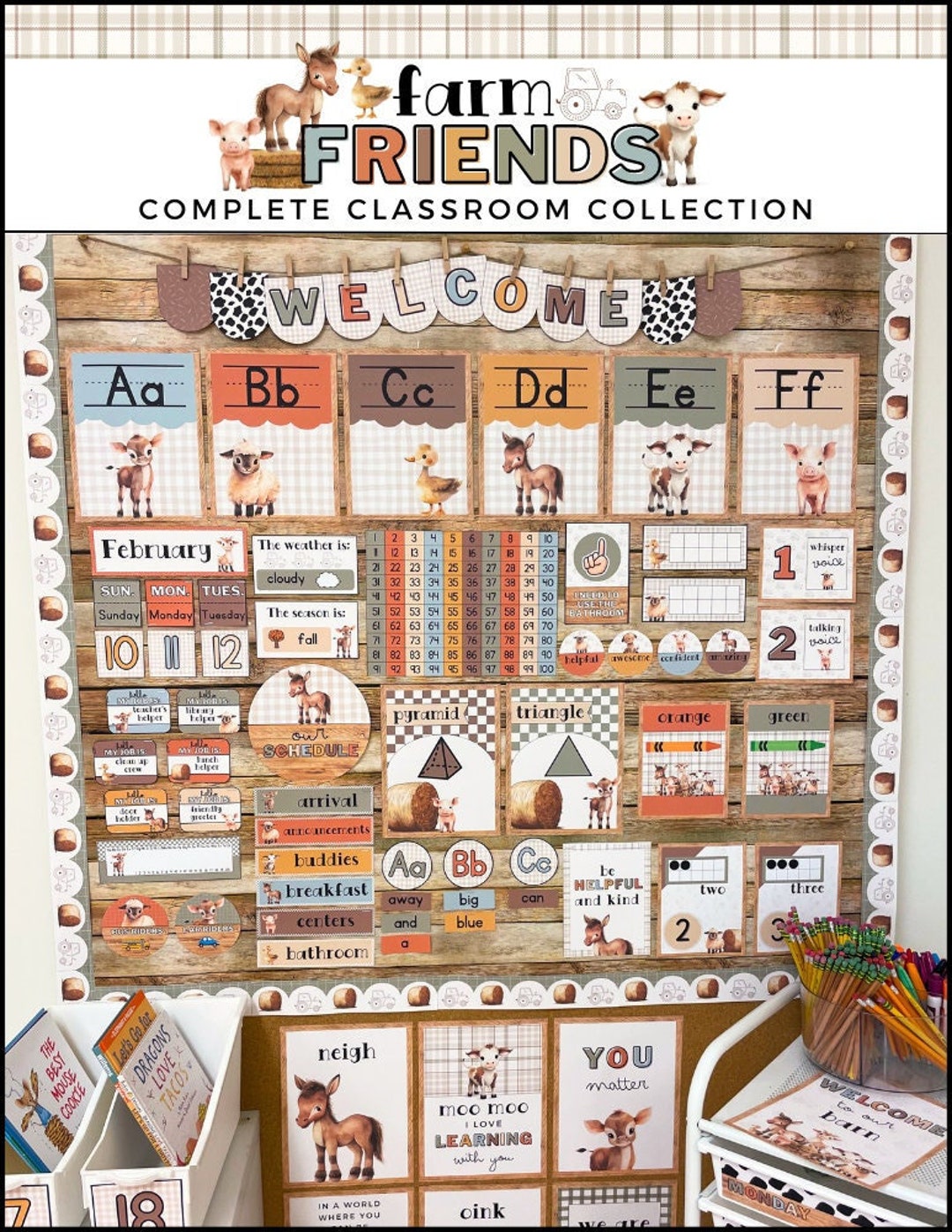 Farm Friends Complete Classroom Collection [editable] - Etsy