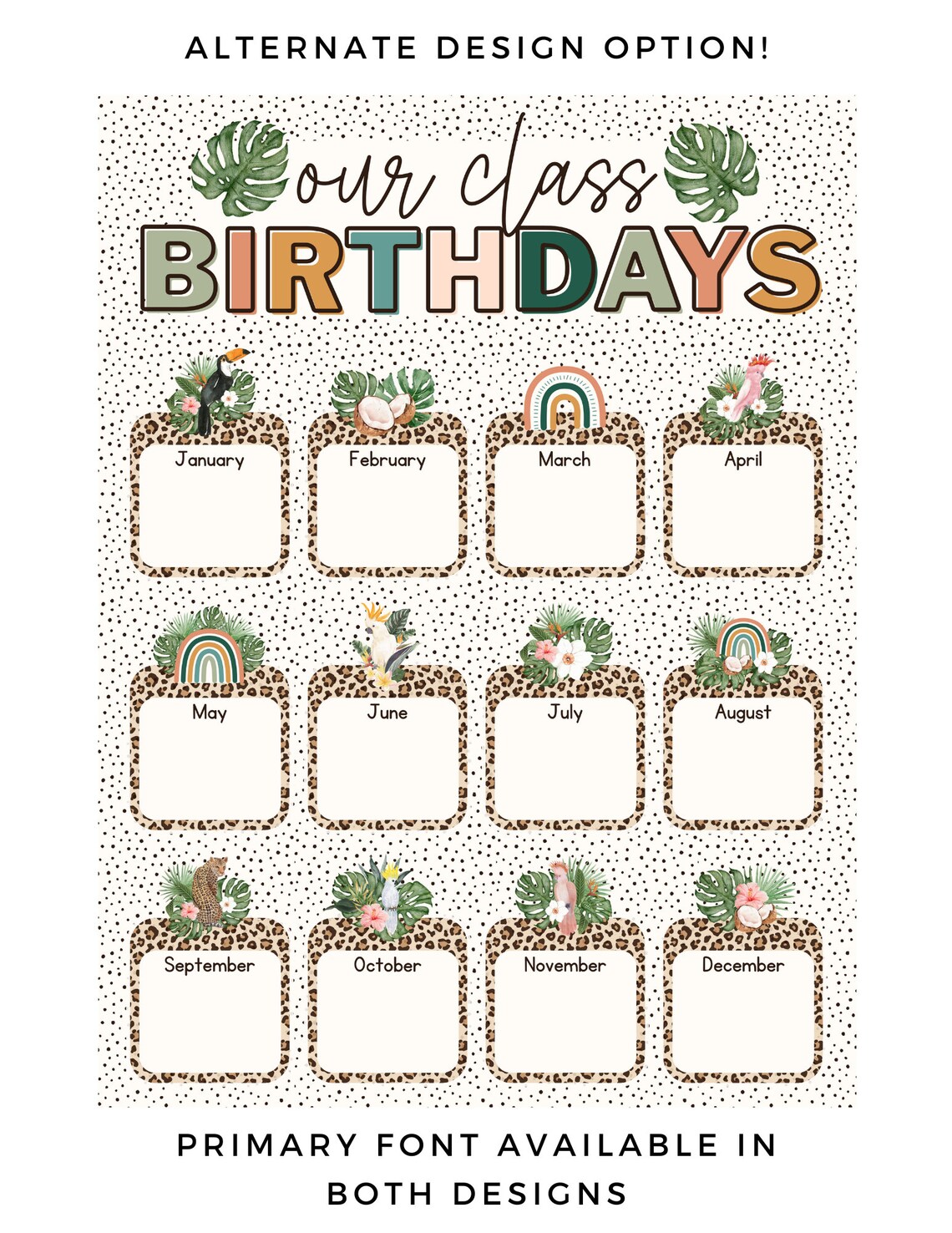 Boho Tropics Class Birthday Poster Digital Download - Etsy