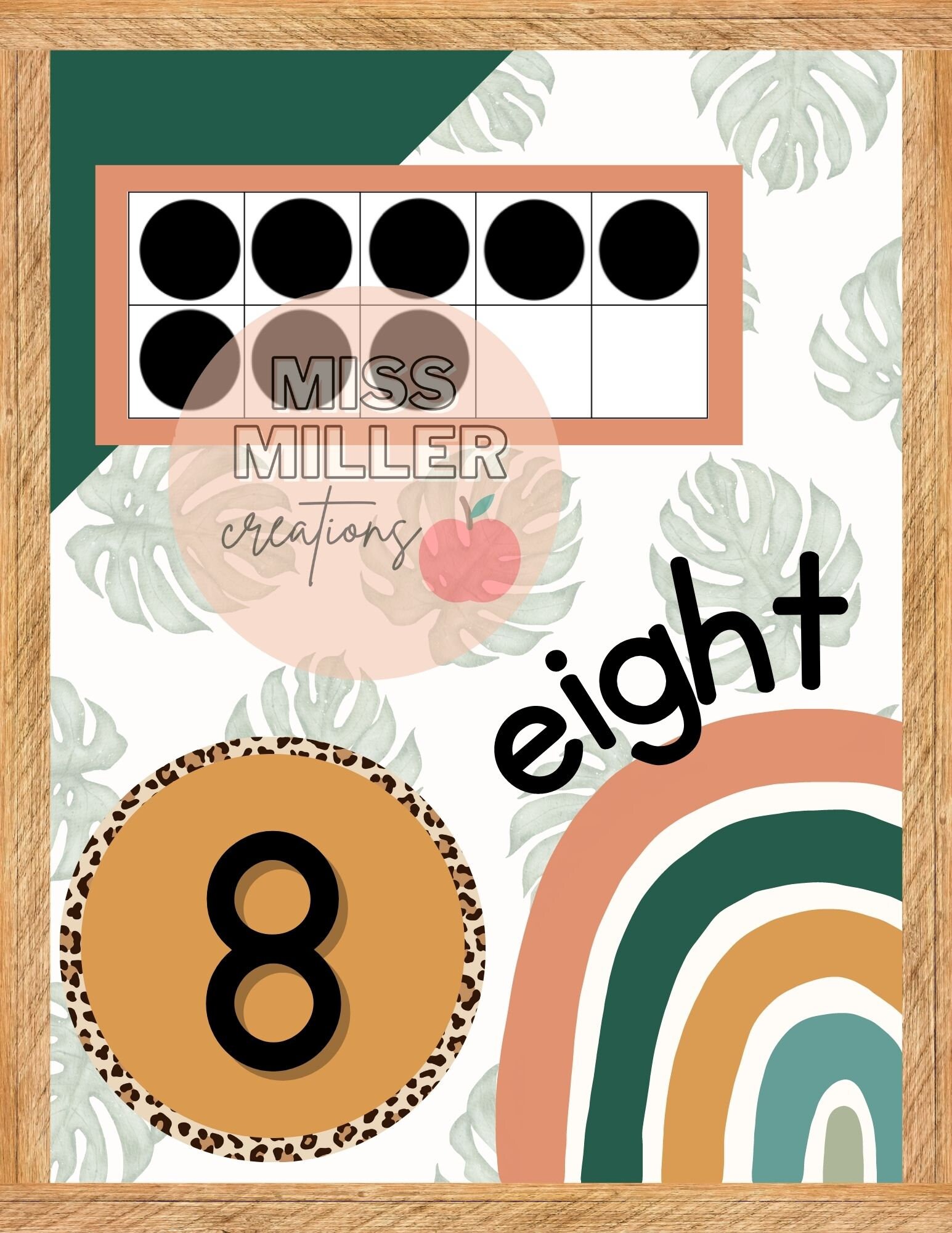 Boho Tropics Classroom Number Posters - Etsy