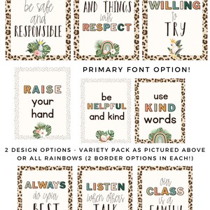 Boho Tropics Class Rules Posters - Etsy
