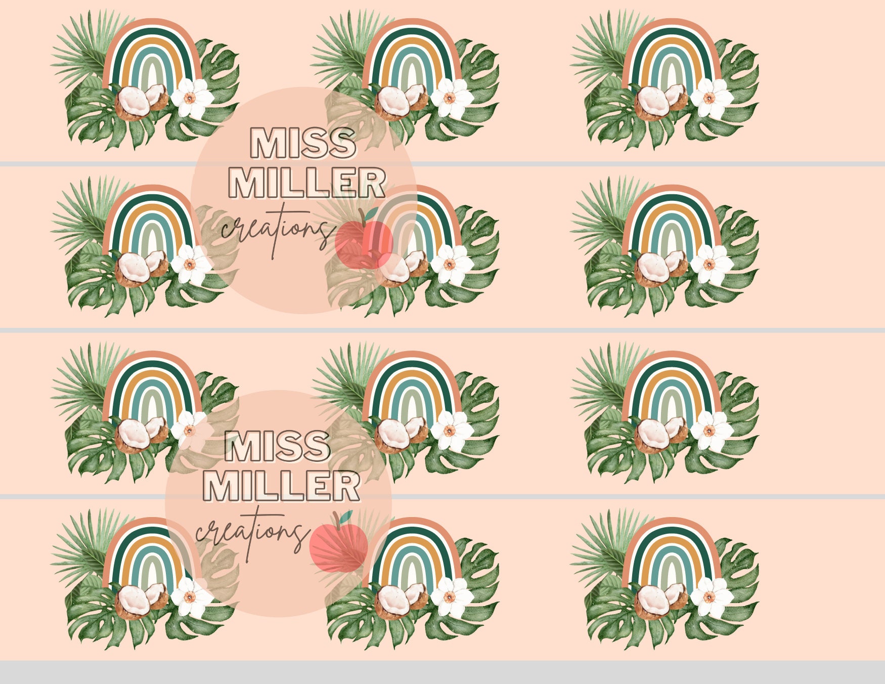 Boho Tropics Bulletin Board Borders - Etsy