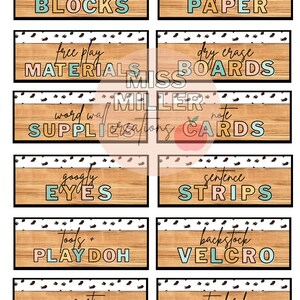 Modern Boho Rainbow Classroom Supplies Labels [editable] - Etsy