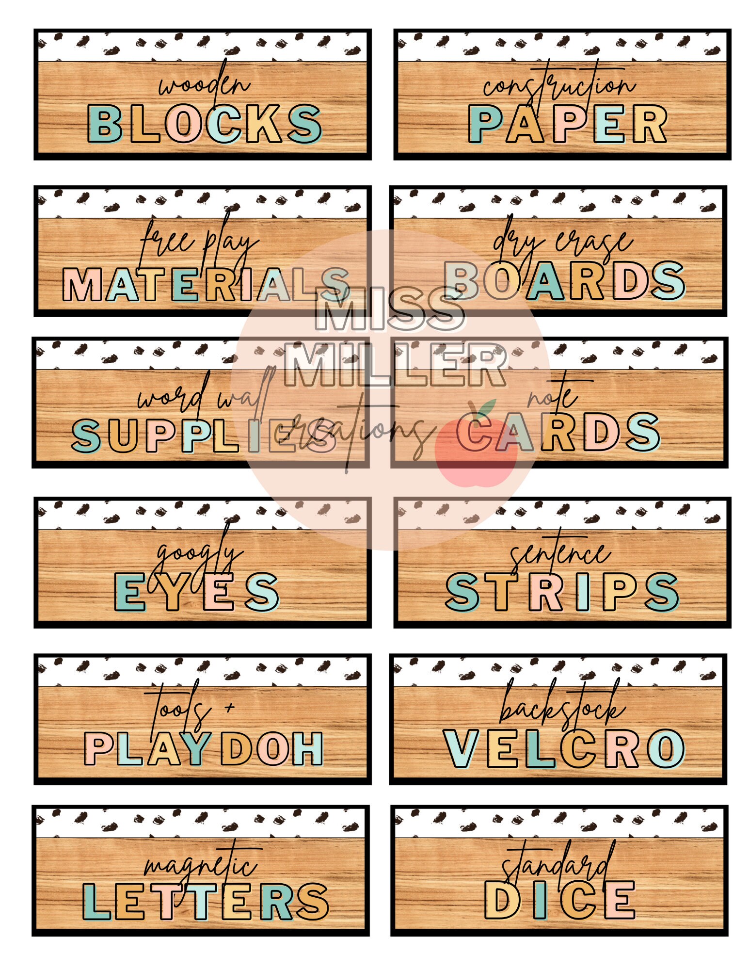 Modern Boho Rainbow Classroom Supplies Labels editable - Etsy