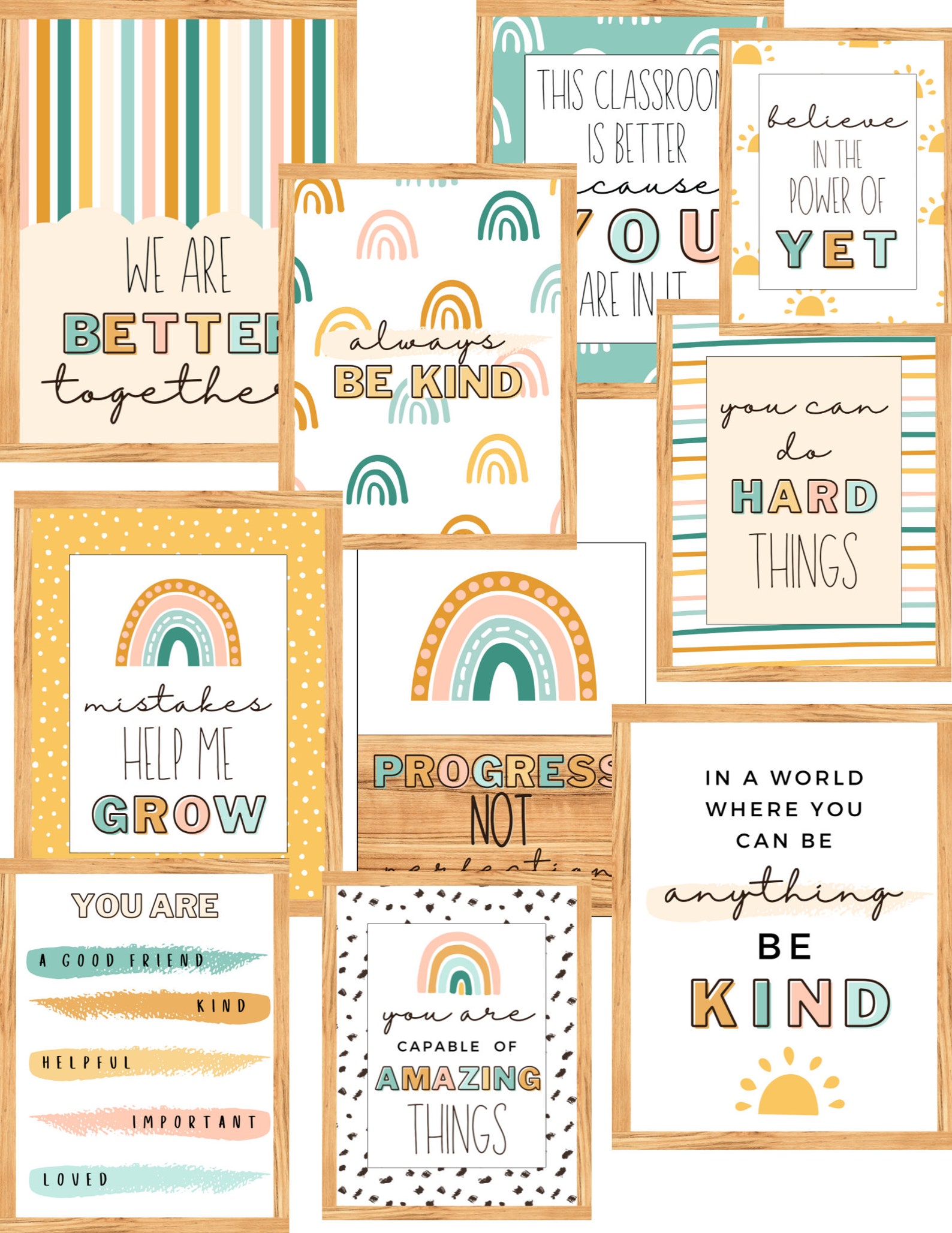 Modern Boho Rainbow Classroom Decor editable - Etsy