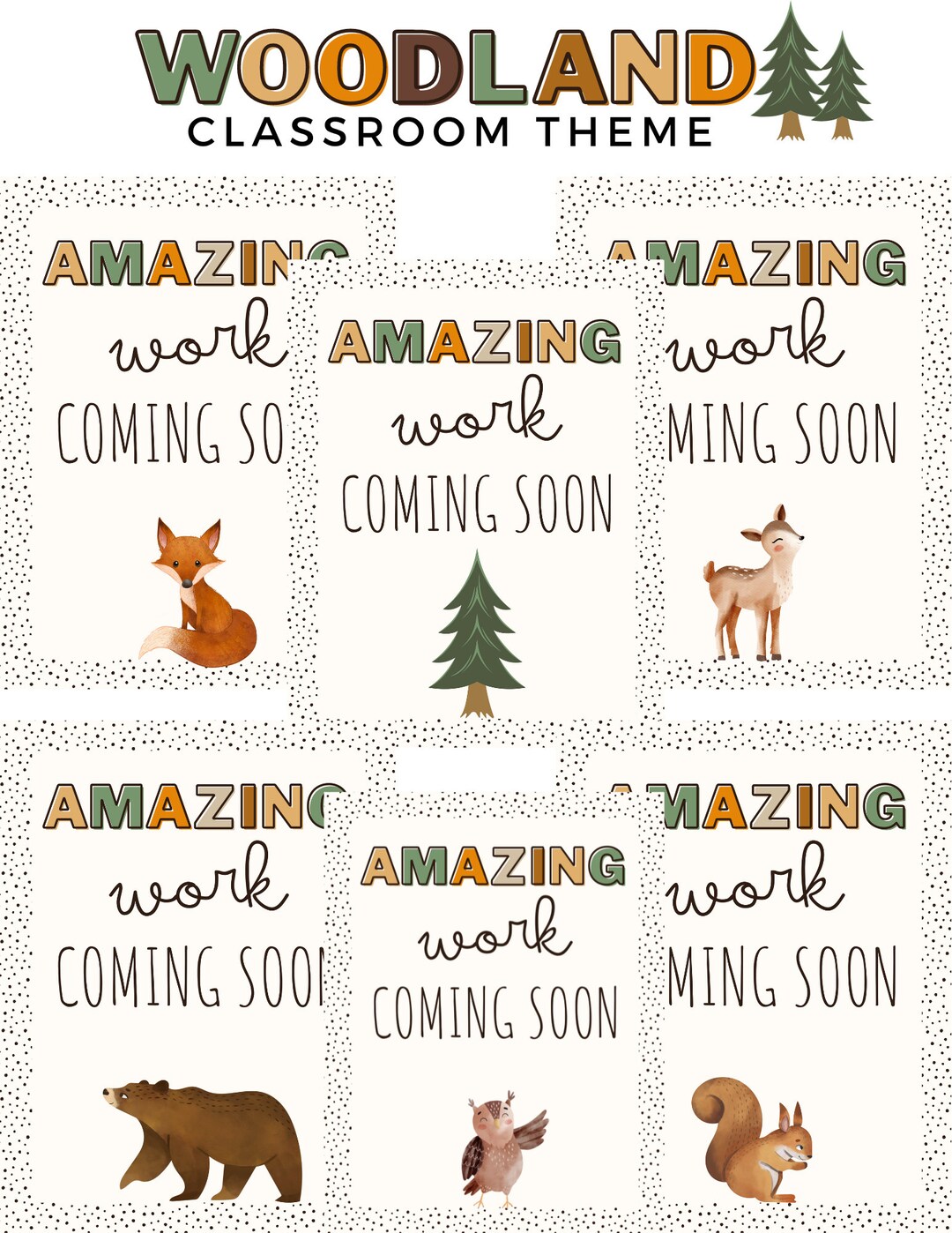 Woodland Work Coming Soon Posters - Etsy