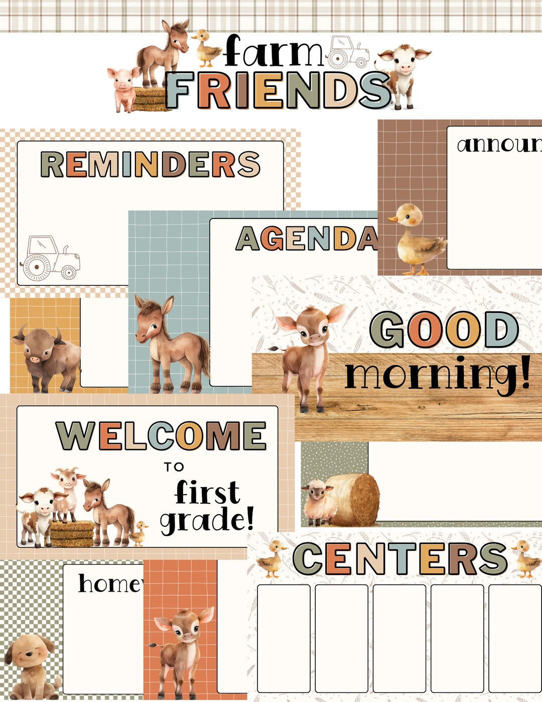 Farm Friends Google Slides Templates - Etsy