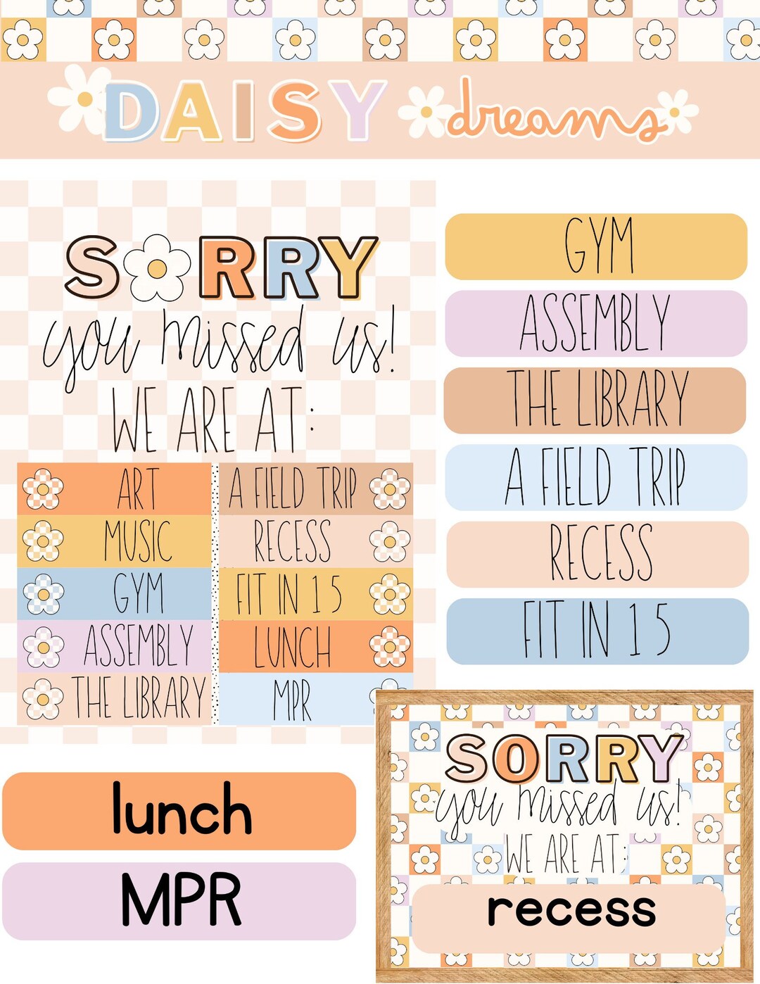 Daisy Dreams Where Are We Classroom Door Sign [editable] - Etsy