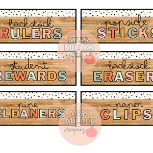 Groovy Boho Classroom Supply Labels - Etsy