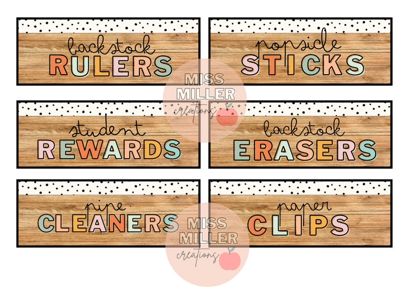 Groovy Boho Classroom Supply Labels - Etsy