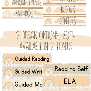 Neutral Boho Rainbow Classroom Schedule [editable] - Etsy