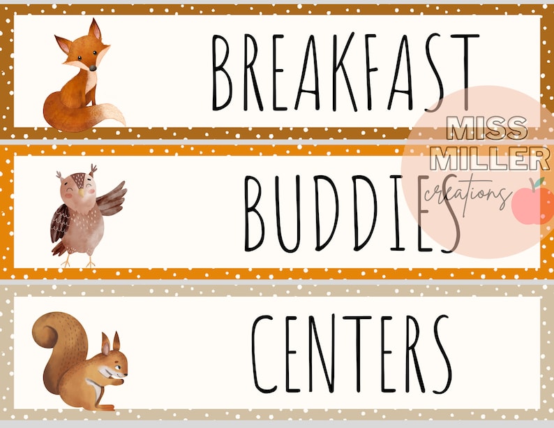 Woodland Visual Classroom Schedule editable - Etsy