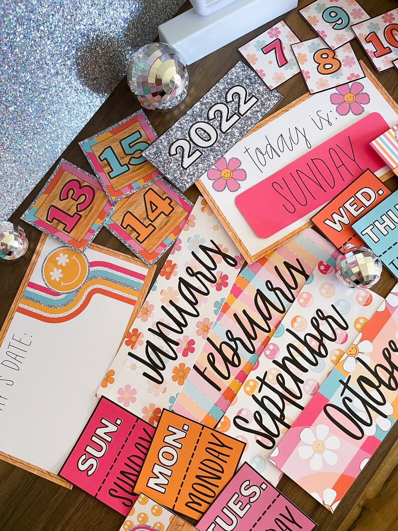 Groovy Glitter Complete Classroom Collection - Etsy